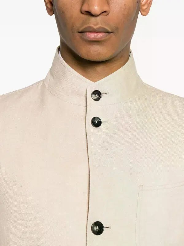Zegna Linen-blend Shirt Jacket - Brown