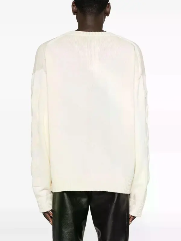Off-White Diagonal Stripe Crew Neck Jumper