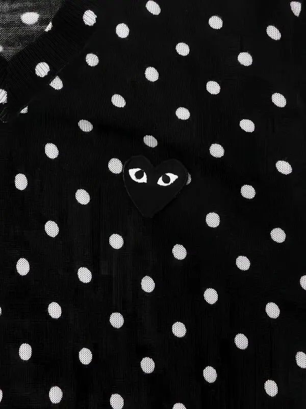 Play Comme Des Garcon Polka Dot V-neck Jumper