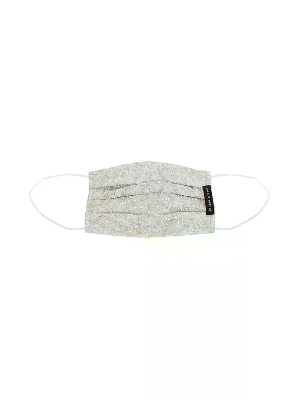 Talbot Runhof Marble-pattern Face Mask - Silver