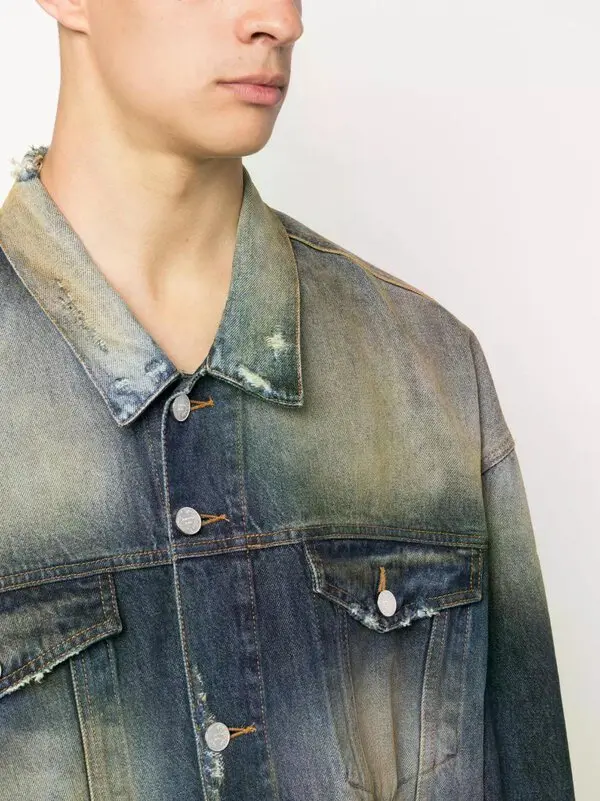 Vetements Distressed Stonewashed Denim Jacket