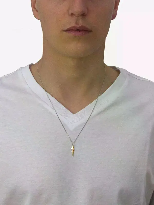 TRUE ROCKS 18kt Gold Plated Sterling Lightning Bolt Pendant Necklace
