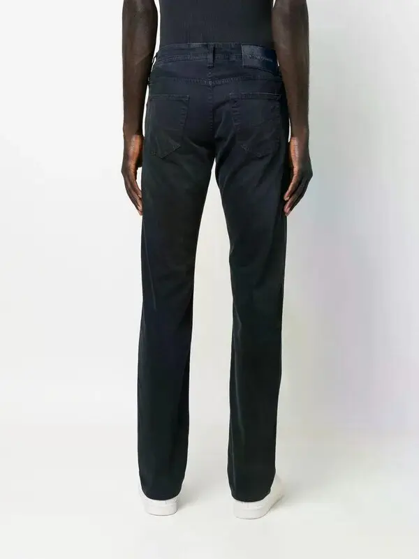Jacob Cohen Five-pocket Straight-leg Trousers With Scarf Detail - Blue