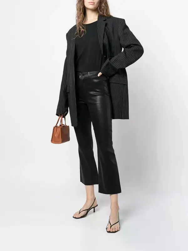 L'Agence Kendra Cropped Flare Jeans - Black
