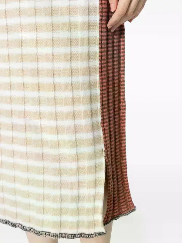 YANYAN Check-print Knitted Skirt - Multicolour