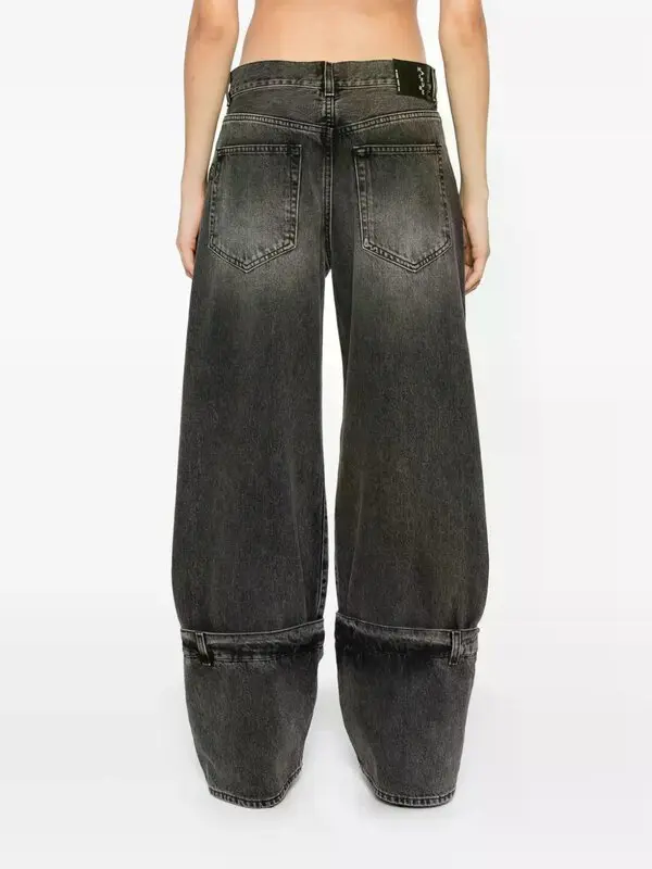 HAIKURE Cuff-detail Wide Leg Jeans
