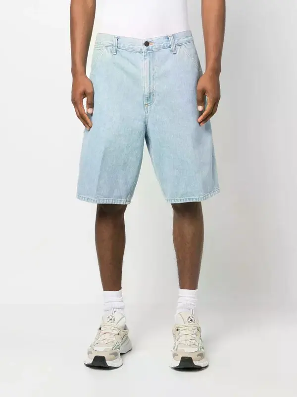 Carhartt Work In Progress Logo Patch Denim Cargo Shorts