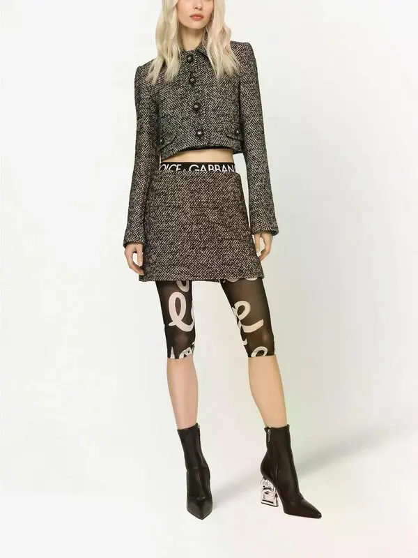 Dolce & Gabbana Speckled Tweed A-line Mini Skirt