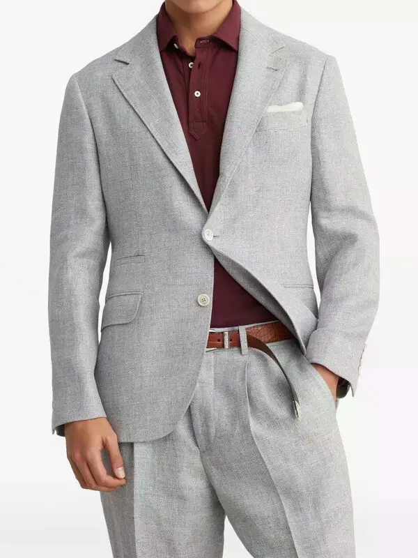 Brunello Cucinelli Notched-lapels Single-breasted Blazer - Grey