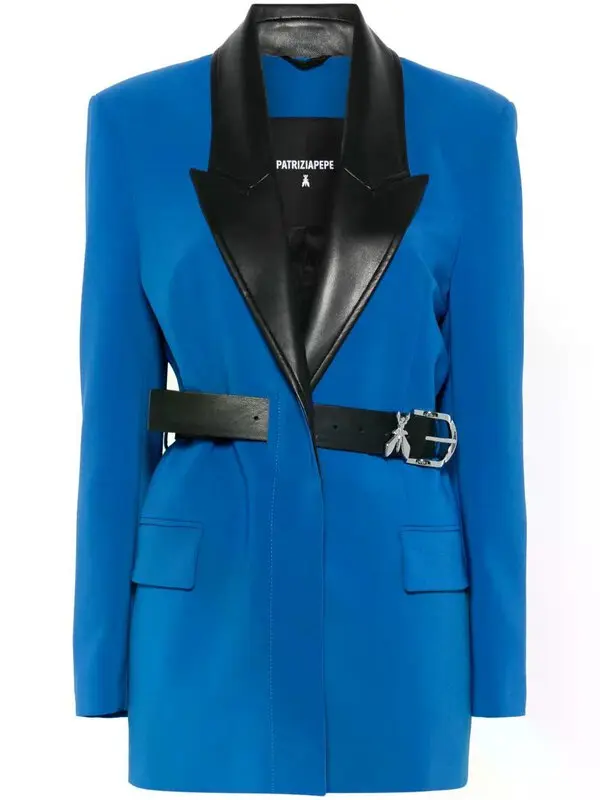 Patrizia Pepe Contrasting-collar Blazer - Blue
