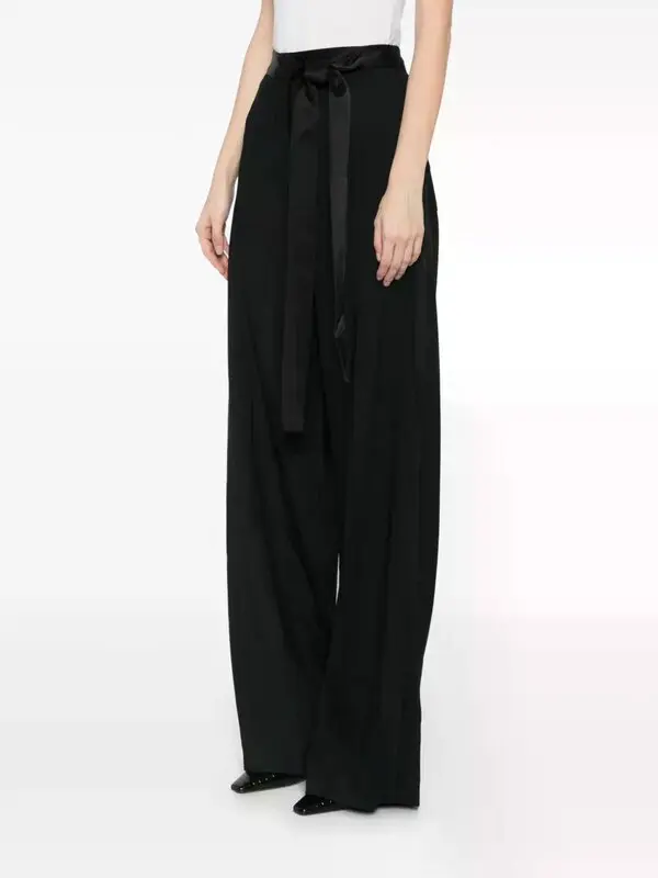 David Koma Satin Bow Wide-leg Trousers