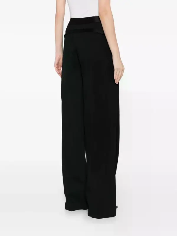 David Koma Satin Bow Wide-leg Trousers