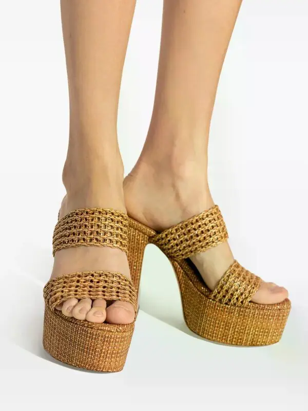Casadei Woven Platform Sandals