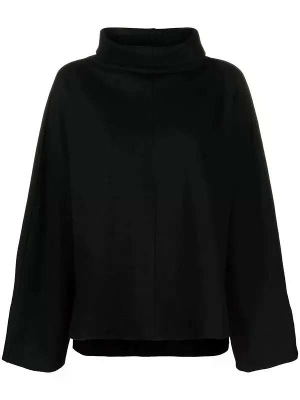 Issey Miyake Mock Neck Wide-sleeved Top - Black