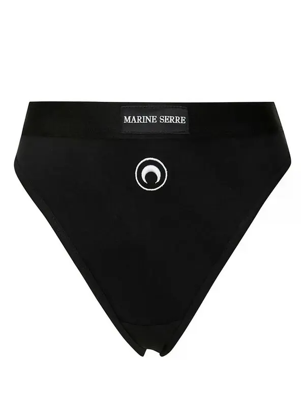 MARINE SERRE Crescent Moon-embroidered Briefs - Black