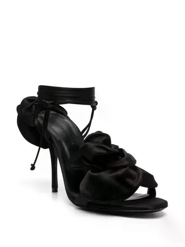Magda Butrym Flower Satin Sandals - Black