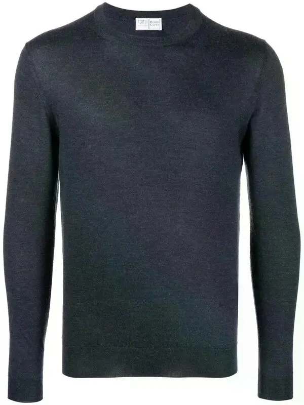Fedeli Crew Neck Cashmere-silk Jumper - Blue