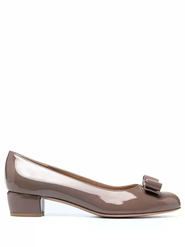 FERRAGAMO Vara Block-heel Pumps - Brown