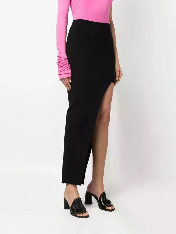 Rick Owens Asymmetrical Thigh-high Slit Skirt