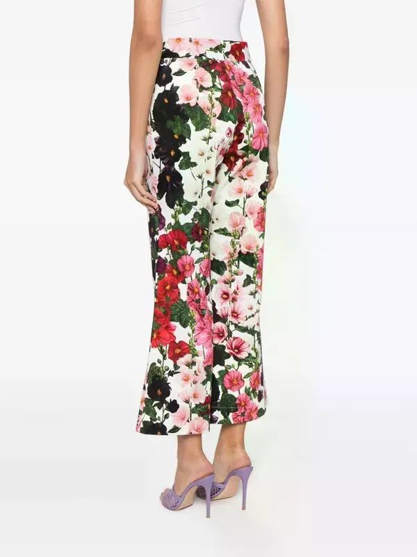 Oscar De La Renta Hollyhock Flared Cropped Trousers