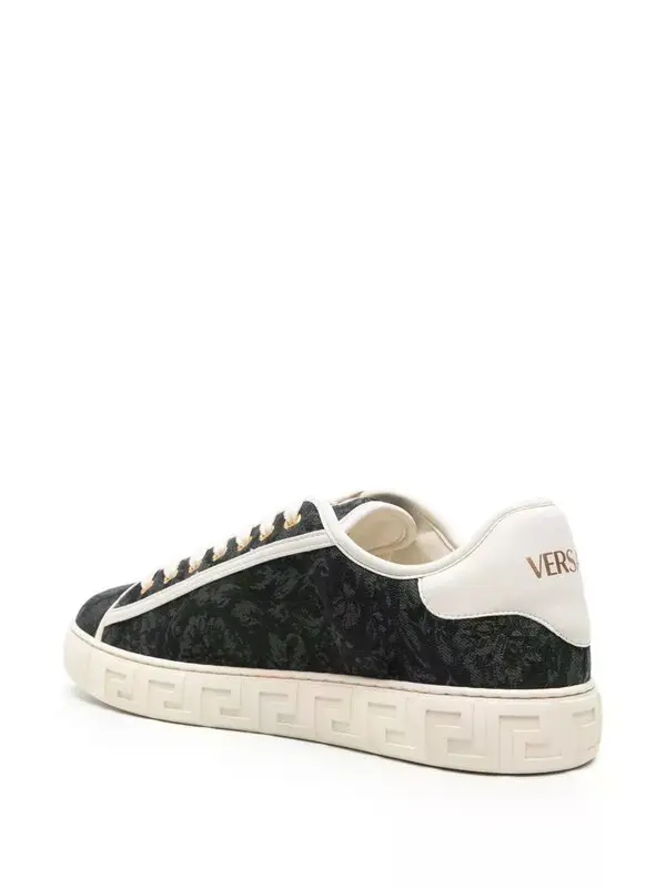 Versace Barocco Greca Low-top Sneakers - Black