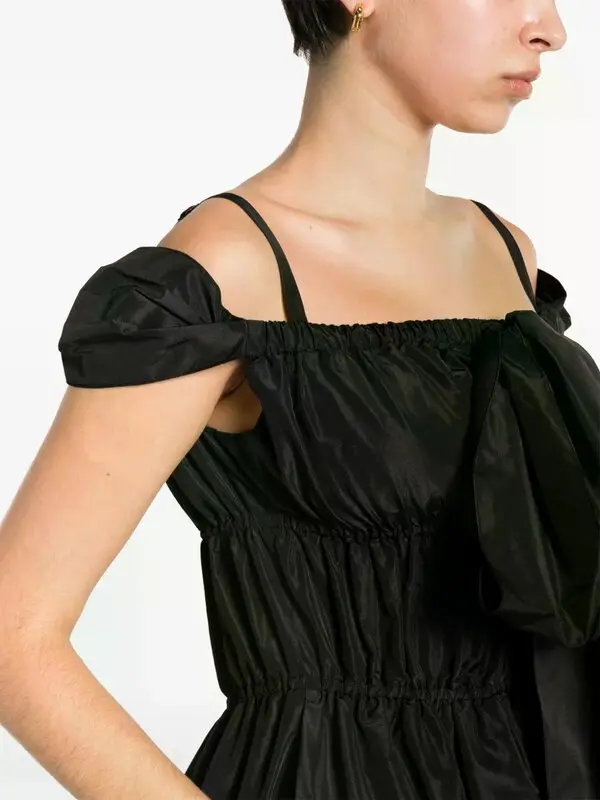 PATOU Faille Bow Detail Cocktail Midi Dress - Black