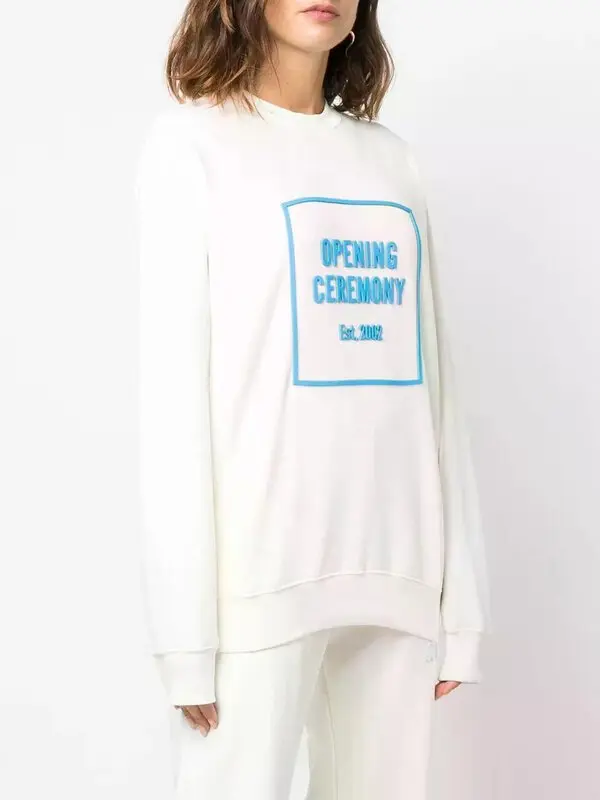 Opening Ceremony Relaxed Fit Sweatshirt With Box Logo - White