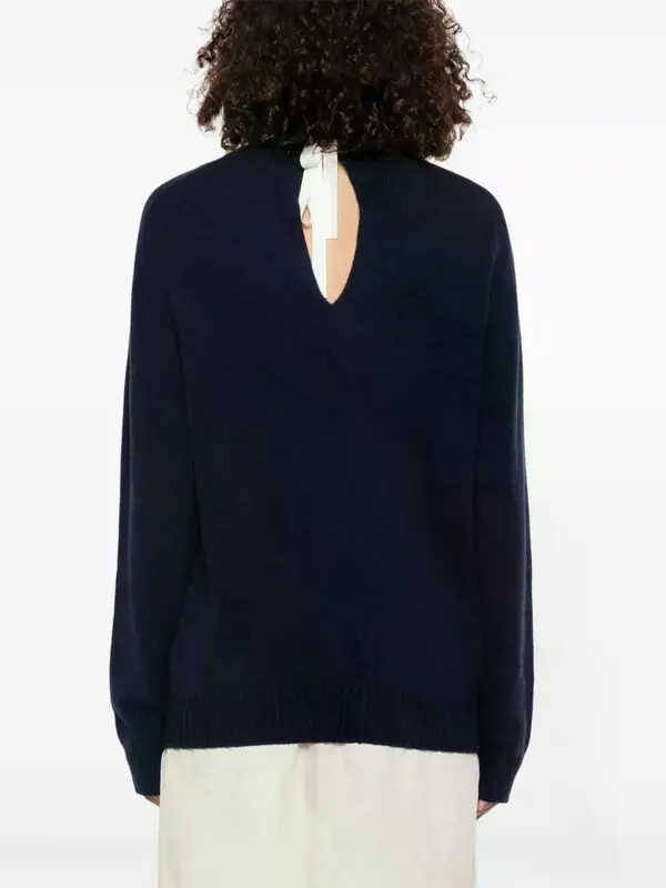 Carven Cashmere Sweater With Rear Tie Detail