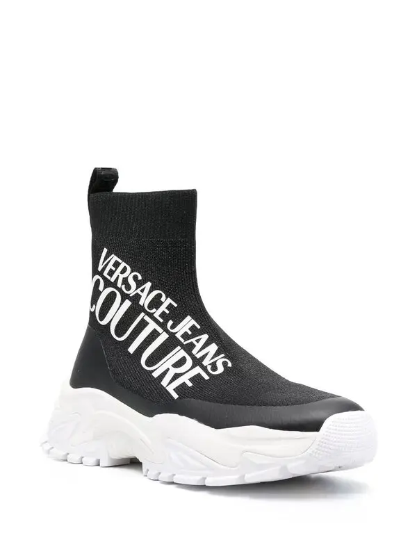 Versace Logo-print Sock-style Sneakers