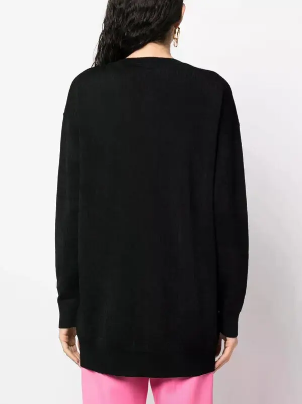 Moschino Monogram Jacquard Virgin Wool Cardigan
