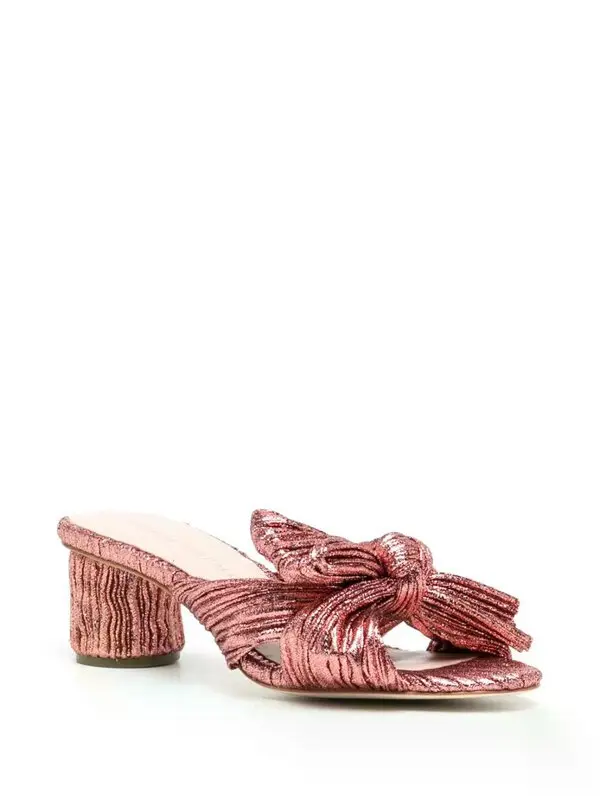 LOEFFLER RANDALL 50mm Metallic Plissé Sandals - Pink