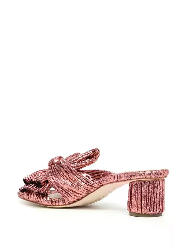 LOEFFLER RANDALL 50mm Metallic Plissé Sandals - Pink