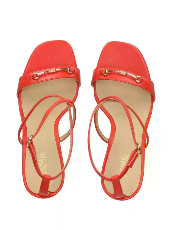 Michael Kors 90mm Logo-plaque Sandals - Red