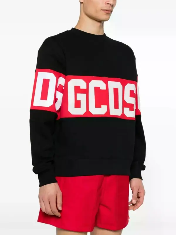 Gcds Logo Print Crewneck Sweatshirt - Black