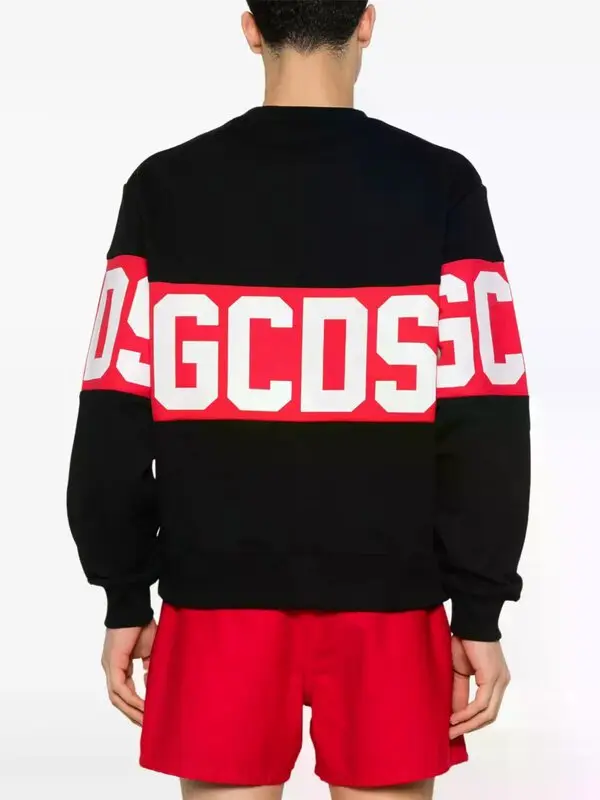 Gcds Logo Print Crewneck Sweatshirt - Black