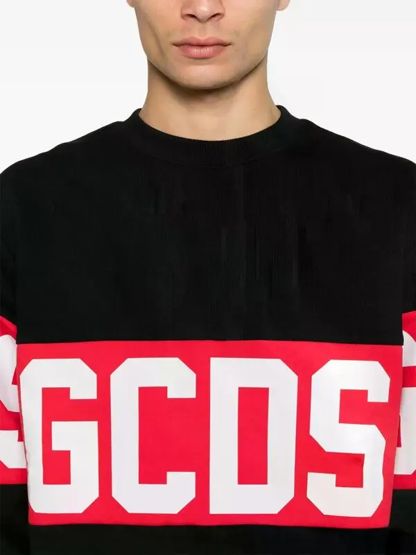 Gcds Logo Print Crewneck Sweatshirt - Black