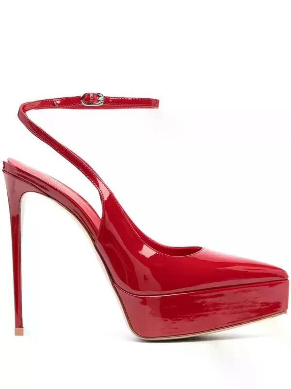 LE SILLA 145mm Uma Patent Leather Pumps - Red