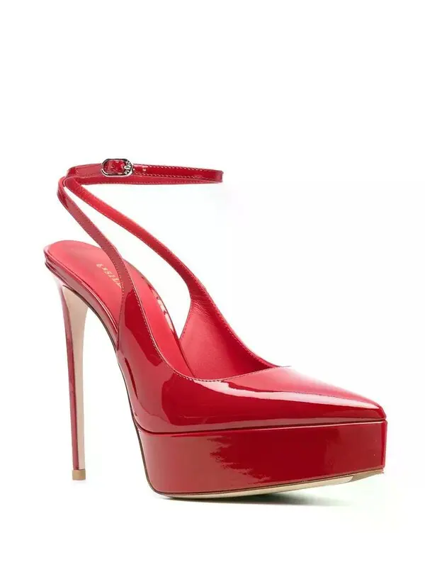 LE SILLA 145mm Uma Patent Leather Pumps - Red
