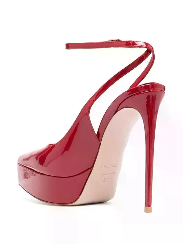 LE SILLA 145mm Uma Patent Leather Pumps - Red