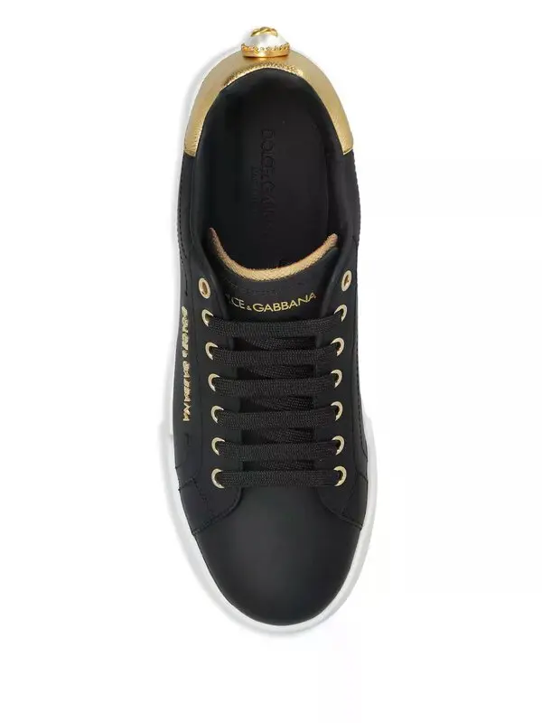 Dolce & Gabbana Portofino Calfskin Nappa Sneakers - Black