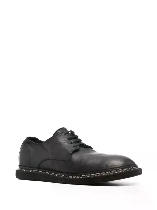 Guidi Leather Derby Shoes - Black