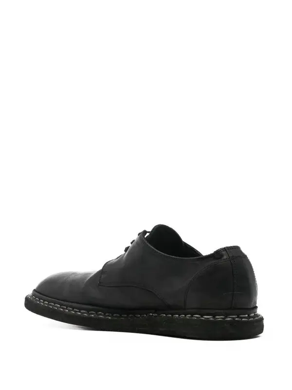 Guidi Leather Derby Shoes - Black