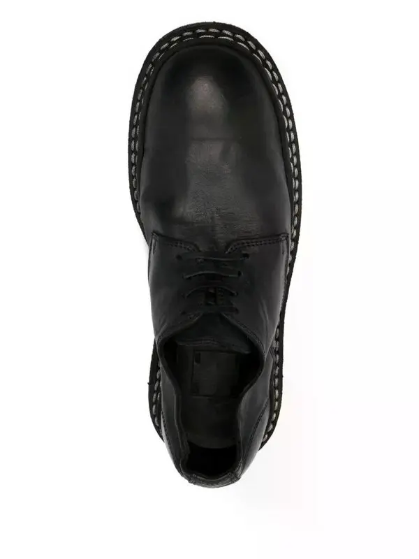 Guidi Leather Derby Shoes - Black
