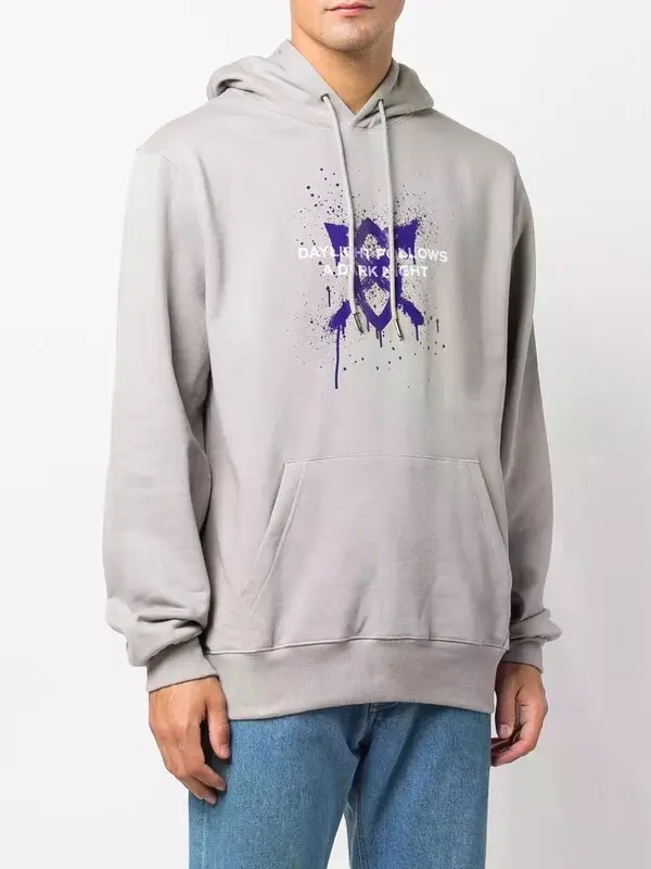 DAILY PAPER Logo-print Cotton Hoodie - Grey
