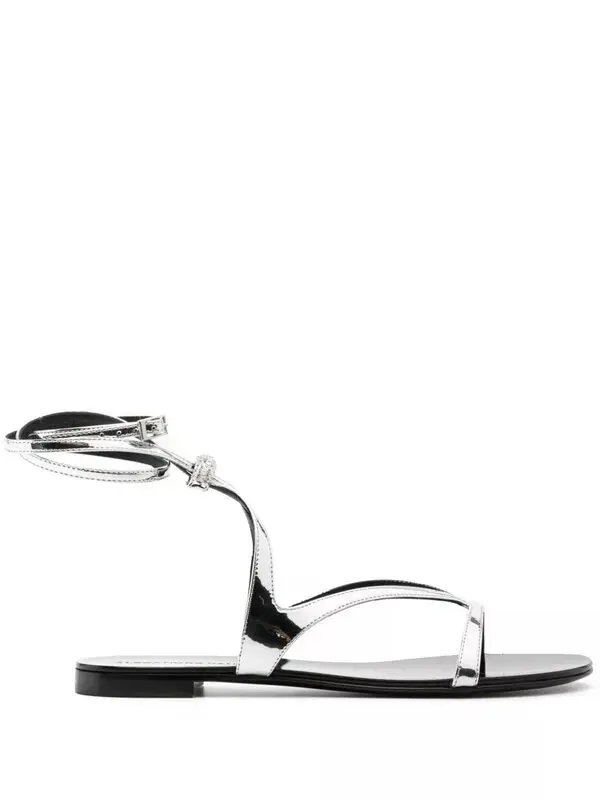 Alexandre Vauthier Crystal-embellished Flat Sandals - Silver
