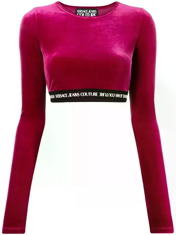 Versace Velvet Cropped Top - Red