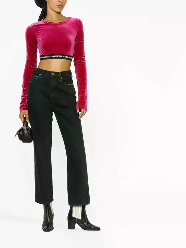 Versace Velvet Cropped Top - Red