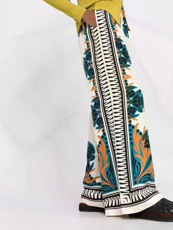 La DoubleJ Placed Print Palazzo Trousers