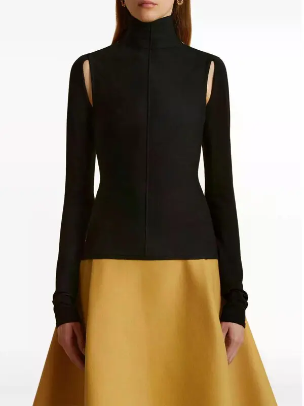 Khaite Marlowe Merino Wool Cut-out Sweatshirt