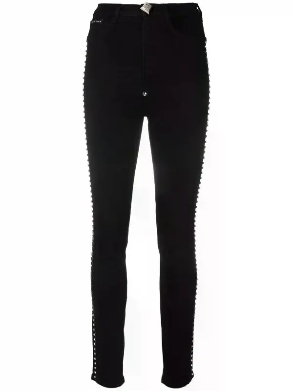 Philipp Plein Crystal Embellished Skinny Jeans - Black